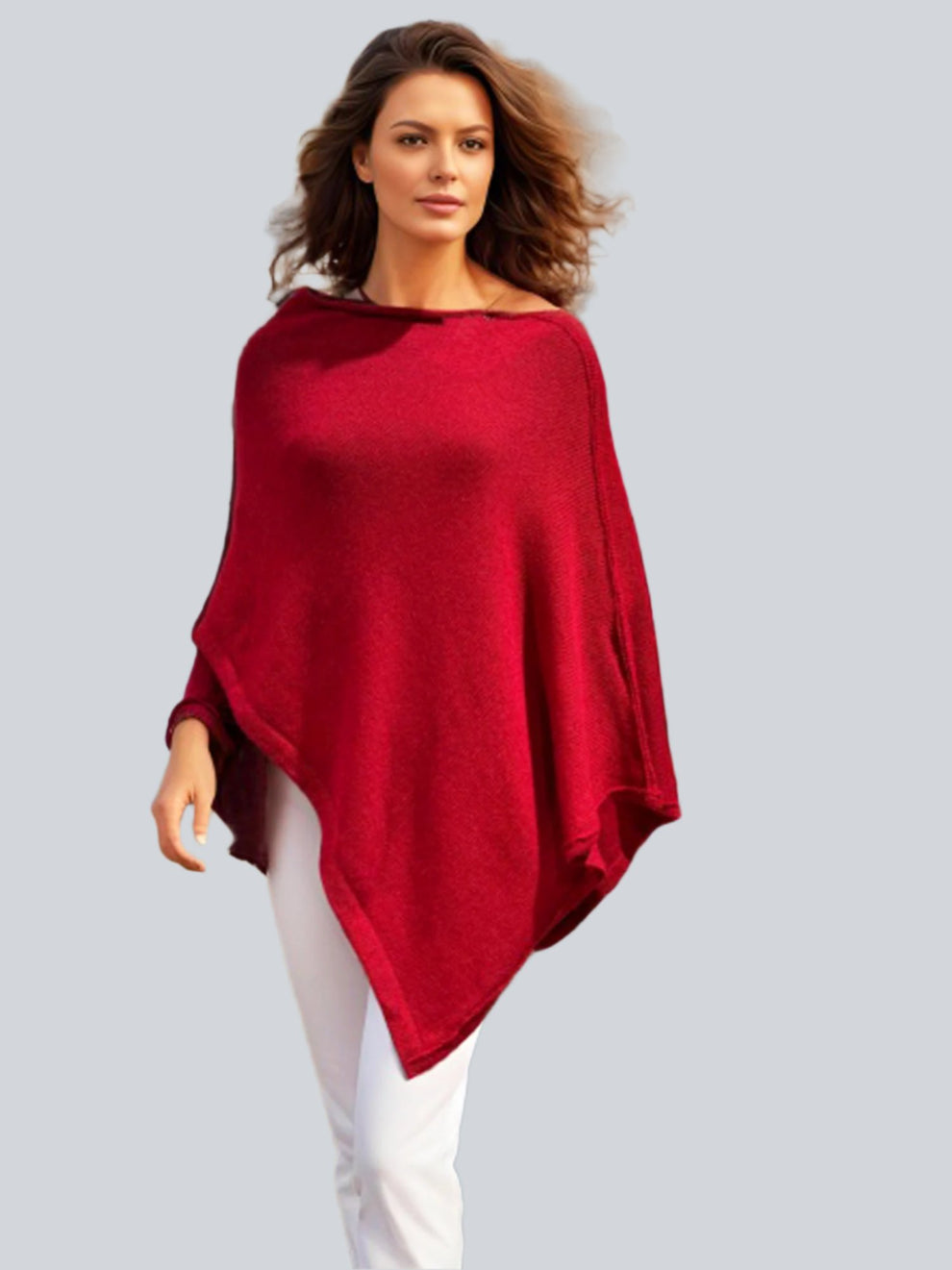 Alpaca Asymmetrical Thick Poncho Red – Alpaca Shop Australia
