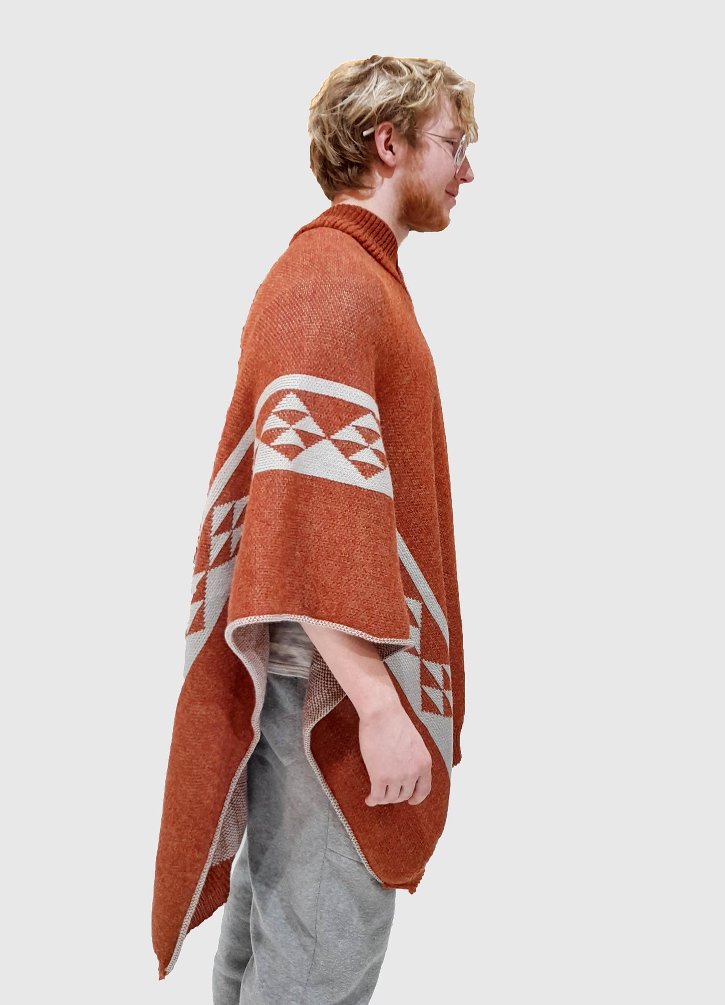 Australian Alpaca Thick Poncho Terra Breaks Wave, Terracotta – Alpaca ...